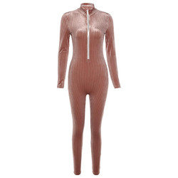 2021 Summer New Sexy Jumpsuit Women Black Turtleneck Zipper Skinny Rompers Casual Sportswear Fitness clothes