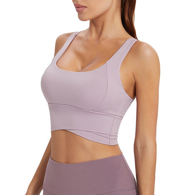 New fashion yoga underwear women fitness clothing shock-absorbing gym wear running solid color sports bra wholesale