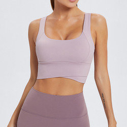 New fashion yoga underwear women fitness clothing shock-absorbing gym wear running solid color sports bra wholesale