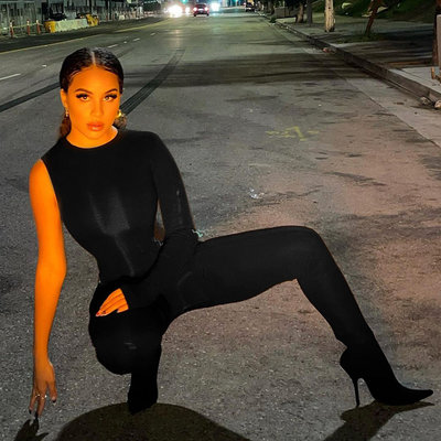 Women New sportswear Sexy Single Sleeve gym wear High Waist peach Hips Tight yoga suit Solid Color Sport Jumpsuit