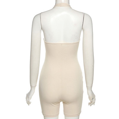 Summer Casual Clothing New Sexy backless Hanging Neck Short Sport yoga wear Women embroidery digital fitness Jumpsuits