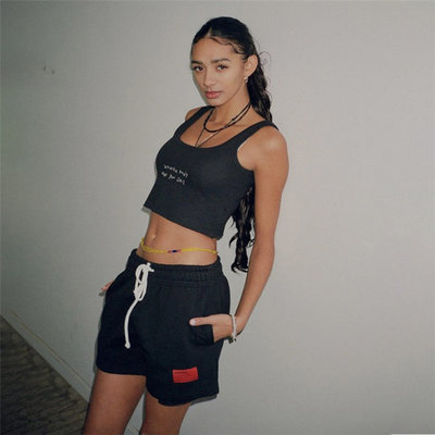 new summer ladies slim crop tops embroidery letter thread  yoga tops fashion sleeveless street style small vest