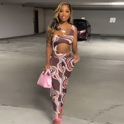women one shoulder sportswear sexy high waist one-piece yoga set buttocks-lifted hollow out fitness jumpsuits