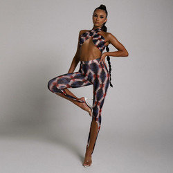 2021 New Women Gym Fitness Sportswear 2 Piece sports set fitness Clothing  Seamless Sexy Active Wear printed Yoga Set