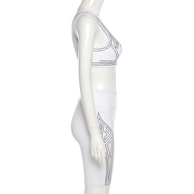 women new print sleeveless vest tight short tops and yoga pant buttock packed short yoga sets ladies sportswear summer 2022