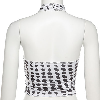 Women's Sexy Crop Top Sleeveless Vest Hollow out Ladies Low-cut T-shirt Hot sale Night Club Wear tee shirts supplier