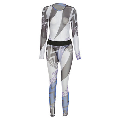 2021 Women Lucky Label Jumpsuits long sleeve sports Set Women 2 Pieces yoga Set sports Outfits ladies Tracksuits