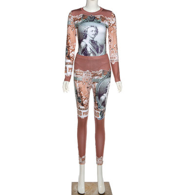 Hot Selling Sexy Two Piece yoga Sets Women Jumpsuits print fashion pattern sportswear