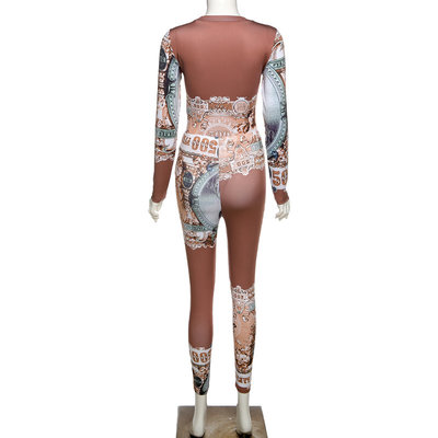 Hot Selling Sexy Two Piece yoga Sets Women Jumpsuits print fashion pattern sportswear