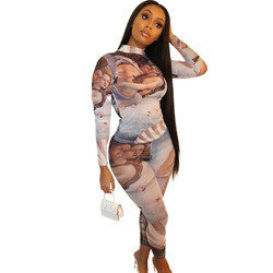 ladies Yoga Sets Print Women long sleeve Sport set Fitness clothing sexy print Sportswear
