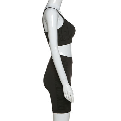 new Design Push Up Fitness Yoga Sports Bra Tank Top Women Summer Tracksuits Short Pant Sportswear Sets