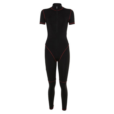 women V-neck short sleeve yoga fitness sports set gym jumpsuit one piece yoga sets
