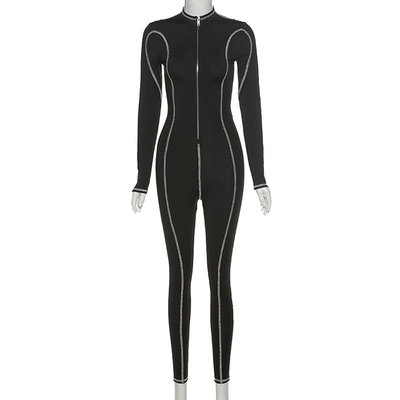 One Piece Stripe  Long Sleeve Sexy Women Long Pants Jumpsuit Fashion Women sportswear