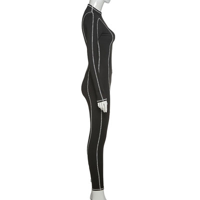 One Piece Stripe  Long Sleeve Sexy Women Long Pants Jumpsuit Fashion Women sportswear