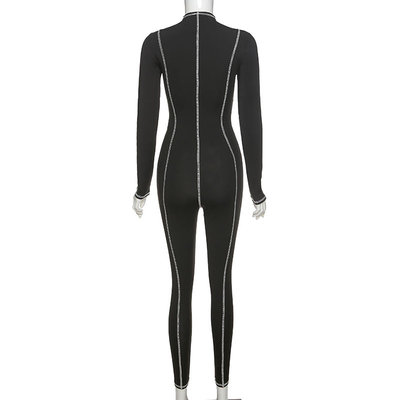 One Piece Stripe  Long Sleeve Sexy Women Long Pants Jumpsuit Fashion Women sportswear