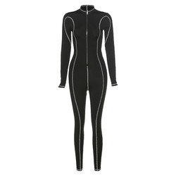 One Piece Stripe  Long Sleeve Sexy Women Long Pants Jumpsuit Fashion Women sportswear