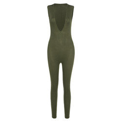 new design Women's New Sexy V-neck Jumpsuit Female Casual Solid color sleeveless sportswear skinny workout fitness clothes