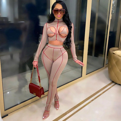 Women Winter two pieces Yoga Suit fitness Clothing  ladies Long Sleeve Seamless High Waist Tight Fitting Hollow Out Sportswear