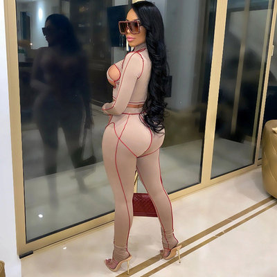 Women Winter two pieces Yoga Suit fitness Clothing  ladies Long Sleeve Seamless High Waist Tight Fitting Hollow Out Sportswear