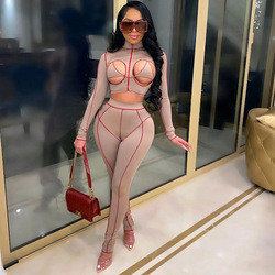 Women Winter two pieces Yoga Suit fitness Clothing  ladies Long Sleeve Seamless High Waist Tight Fitting Hollow Out Sportswear