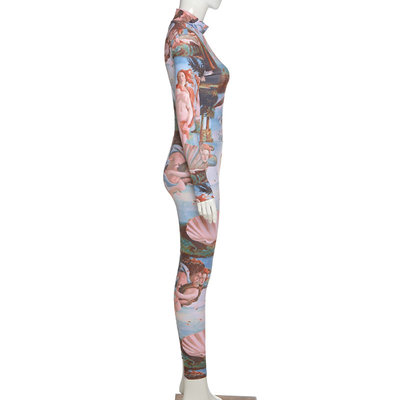 Hot Sale Sexy Long Sleeve yoga pants Print One Piece yoga set ladies sports Jumpsuit