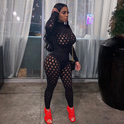 Latest Design Fashionable solid color Sportswear Skinny Long yoga Pant women Bodycon ladies one piece long sleeve Jumpsuit