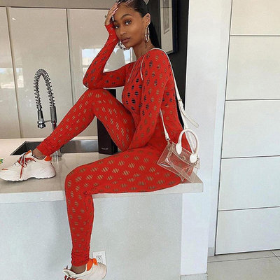 Latest Design Fashionable solid color Sportswear Skinny Long yoga Pant women Bodycon ladies one piece long sleeve Jumpsuit