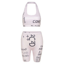 New design sports bra set short yoga pants Gym wear ladies halter Sportswear printed  workout fitness clothing leisure yoga set