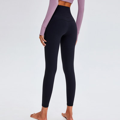 Wholesale spring and summer new custom solid color running yoga pants tight high waist leggings for women