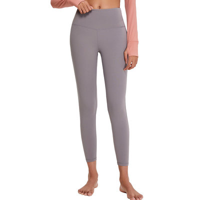 Wholesale spring and summer new custom solid color running yoga pants tight high waist leggings for women