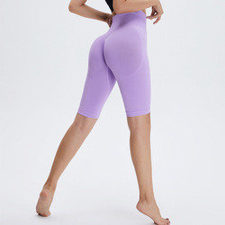 New summer solid color seamless fitness pants women tight shorts high waist hip lift yoga Leggings wholesale