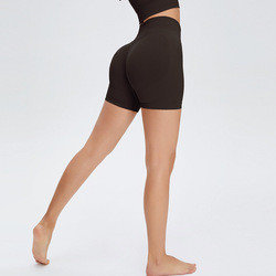 New high elastic women yoga shorts high waist hip lift fitness pants spring and summer sports three-point pants