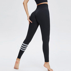 New yoga pants contrast color stitching high waist fitness pants high elastic sports leggings women in stock women's trousers
