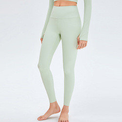 Factory supply New threaded yoga pants simple style sports pants women tight solid color fitness Leggings