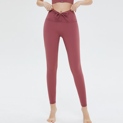 Spot wholesale bowknot drawstring yoga pants women high waist hip lift sports pants tight fitness pants trousers women