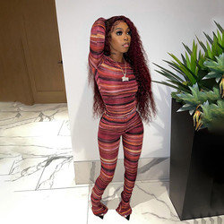 Women high quality fashion trend sportswear Polyester material skin-friendly and Washable gym suit autumn