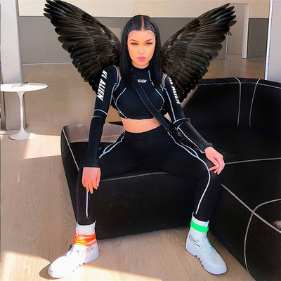 new style sports round neck long sleeve outdoor fitness clothing net yarn solid color dance fitness sets
