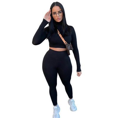 Custom Elastic High Waist Women Sports Long Sleeve streetwear Yoga Sets  ladies Sportswear