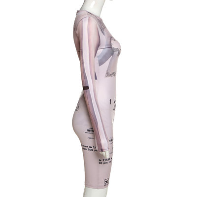 new autumn 2020 High Waist Skinny print Romper Short yoga set back Zipper Long Sleeve Sportswear One Piece Jumpsuit