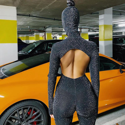 New design 2021 ladies fitness Clothing long Yoga Pants Casual Solid Color Long sleeve Jumpsuit one piece sportswear