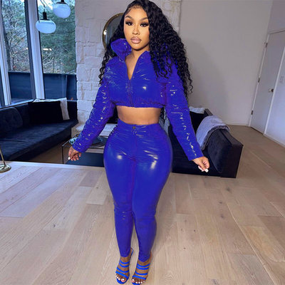 Wholesale Custom Fashion Hoodie crop tops Short Thickened casual cotton-padded Coat Women's Outdoor Sports Jackets hoodie set