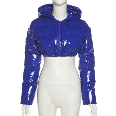 Wholesale Custom Fashion Hoodie crop tops Short Thickened casual cotton-padded Coat Women's Outdoor Sports Jackets hoodie set