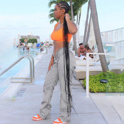 Wholesale Custom Women Sexy Low Waist Slim Fit Solid Color Street Straight Casual Trousers Ladies Fitness Outdoor Sports Pants