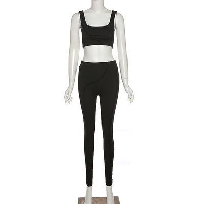 Wholesale New design women two pieces sports set seamless yoga leggings and bra ladies solid color yoga set