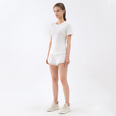 High Quality women short sleeve Yoga set Sexy Shorts Two Piece Sport set Women solid color sportswear in stock