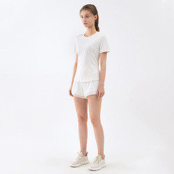 High Quality women short sleeve Yoga set Sexy Shorts Two Piece Sport set Women solid color sportswear in stock