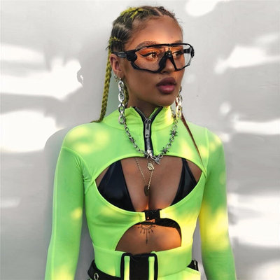 women Sexy romper long sleeve jumpsuit ladies casual autumn hollow out short bodycon fashion waistband streetwear