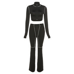 Hot sale Woman Seamless Workout fitness clothes High Waist Long Sleeve Sports Legging Sets Two Pieces Yoga Wear
