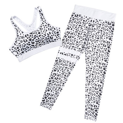 Women Widen stripe Sports Set Printed Dot Leopard Grain Yoga two piece Set Gym sportswear