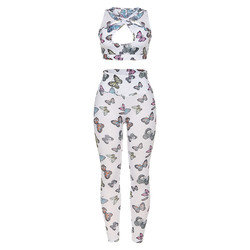 butterfly printed butterfly yoga pants women tight elastic long leggings fitness sport yoga pants sportswear